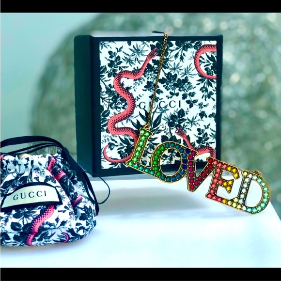 Jewelry | Gucci Love Necklace With Beautiful Crystals | Poshmark